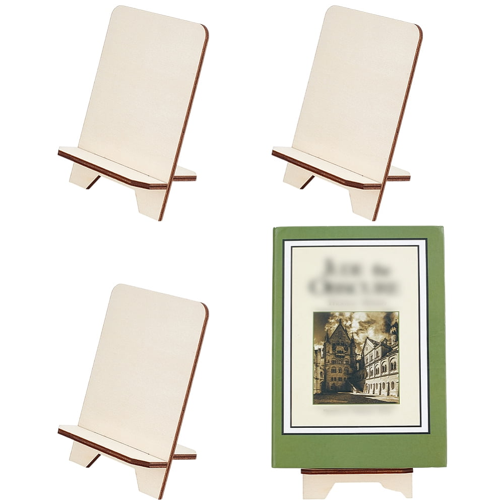 4Pcs Mini Wooden Book Stand Blanched Almond Book Stand for Display ...