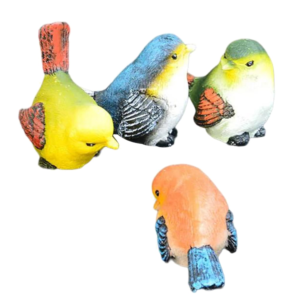 4Pcs Miniature Bird Figurines Garden Decorations Garden Landscape ...