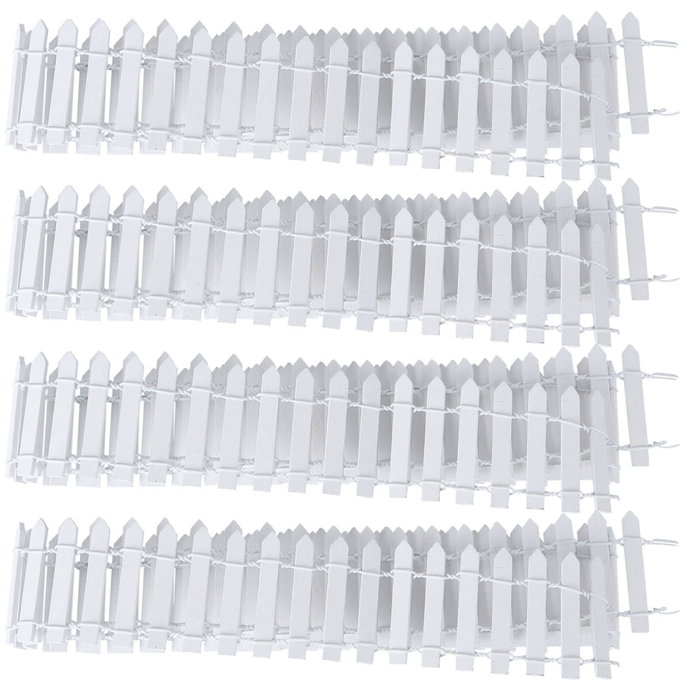 PINXOR 4Pcs Miniature Garden Fence, Small Wooden Fence, Flexible Mini ...