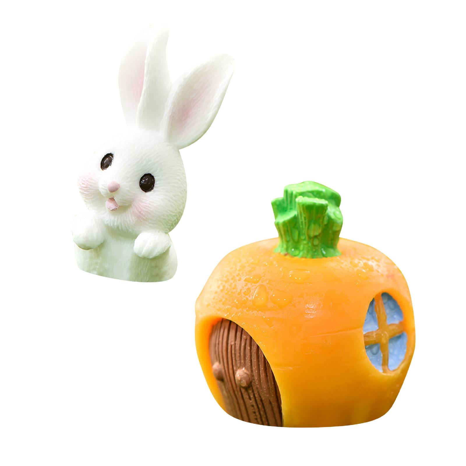 2Pcs Miniature Rabbit Figurines, Rabbit Doll, Rabbit Toy for Kids ...