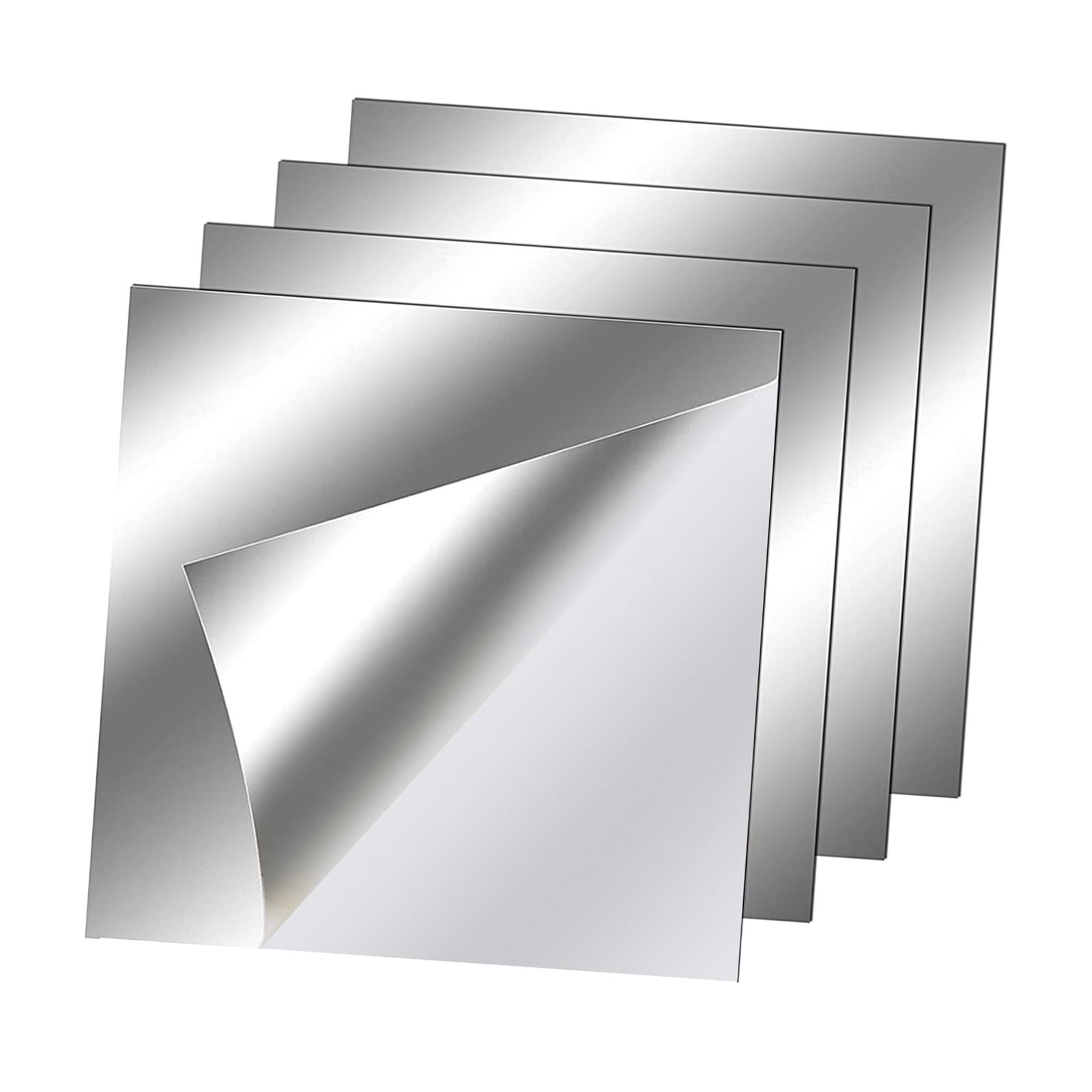 4Pcs Mirror Wall Stickers, Acrylic Mirror Sheets Full Length Mirror ...
