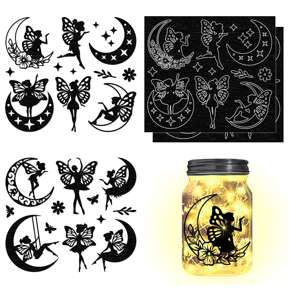 4Pcs Mother's Day Silhouettes Laser Cutouts Decals Mom Mason Jar ...