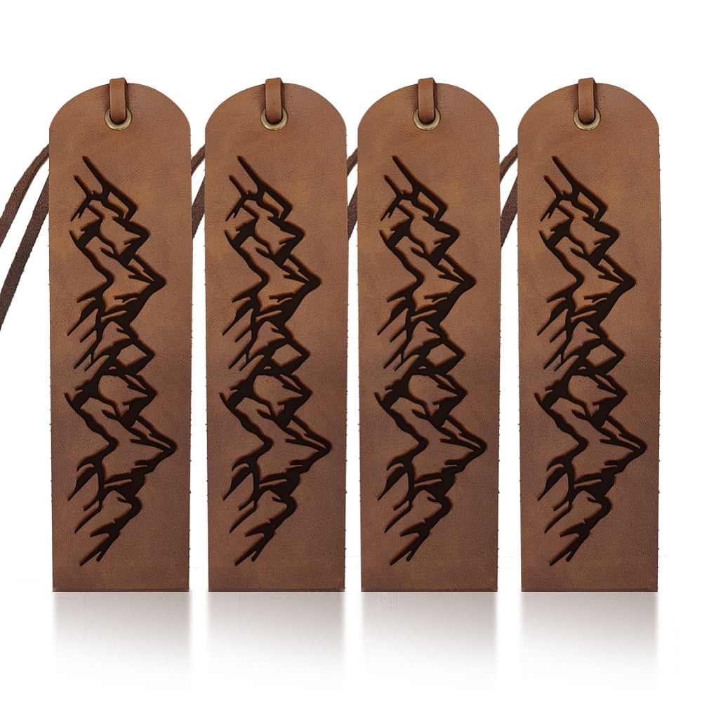 4Pcs Mountain Leather Bookmark 2×7inch Wilderness Nature Landscape ...
