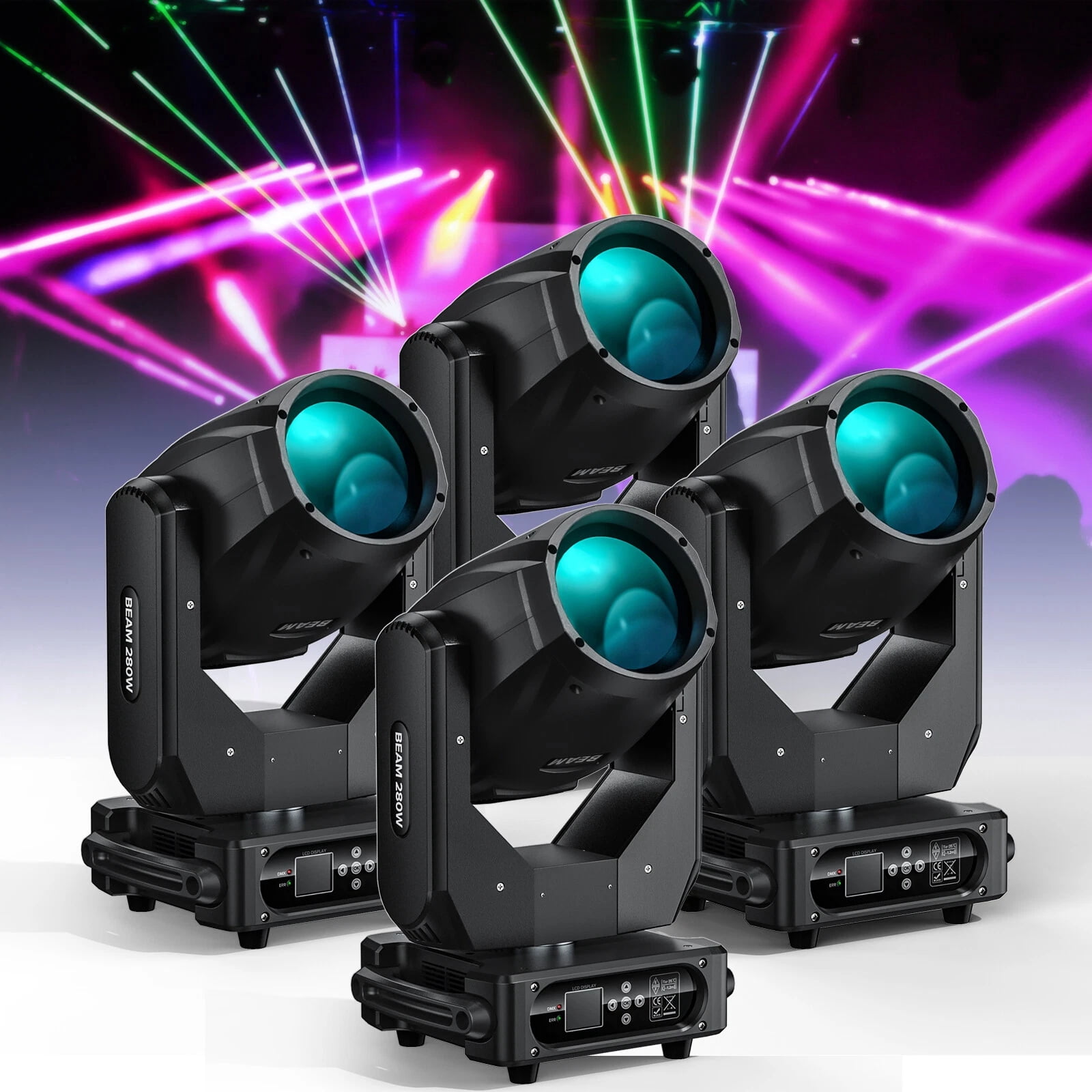 4Pcs Moving Head Light 280W 10R Beam Stage Lights DJ Lights 15 Colors ...