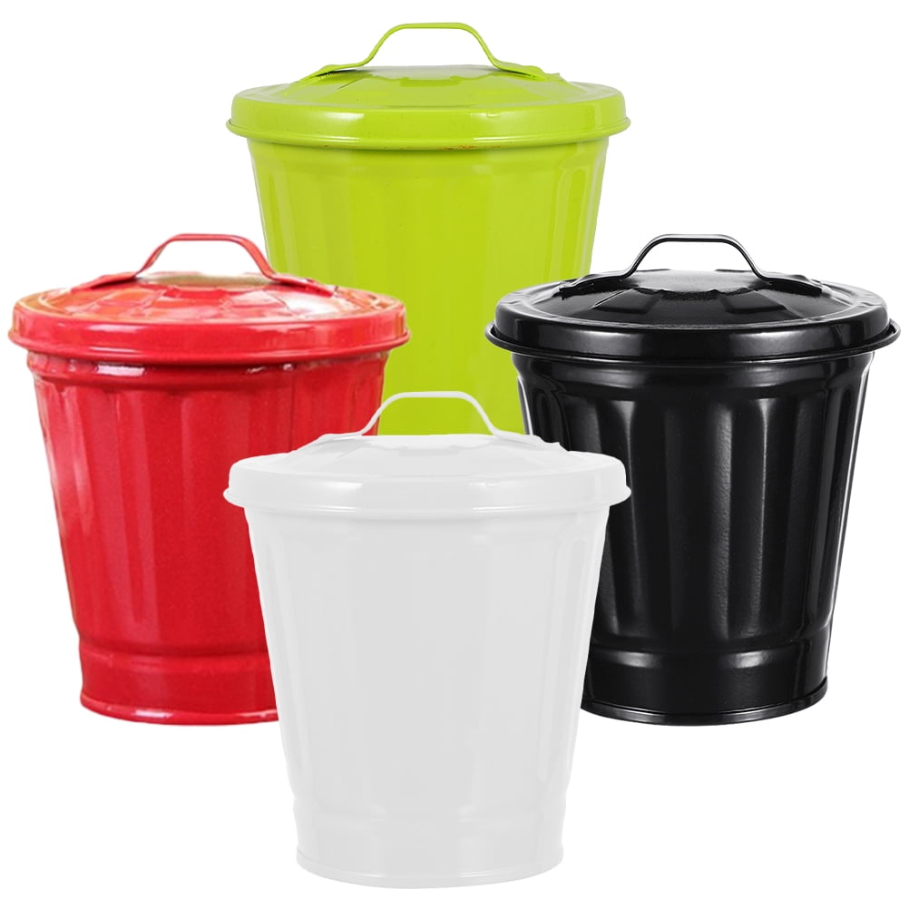 4Pcs Multi-function Desk Trash Can Trash Practical Garbage Can Bucket ...