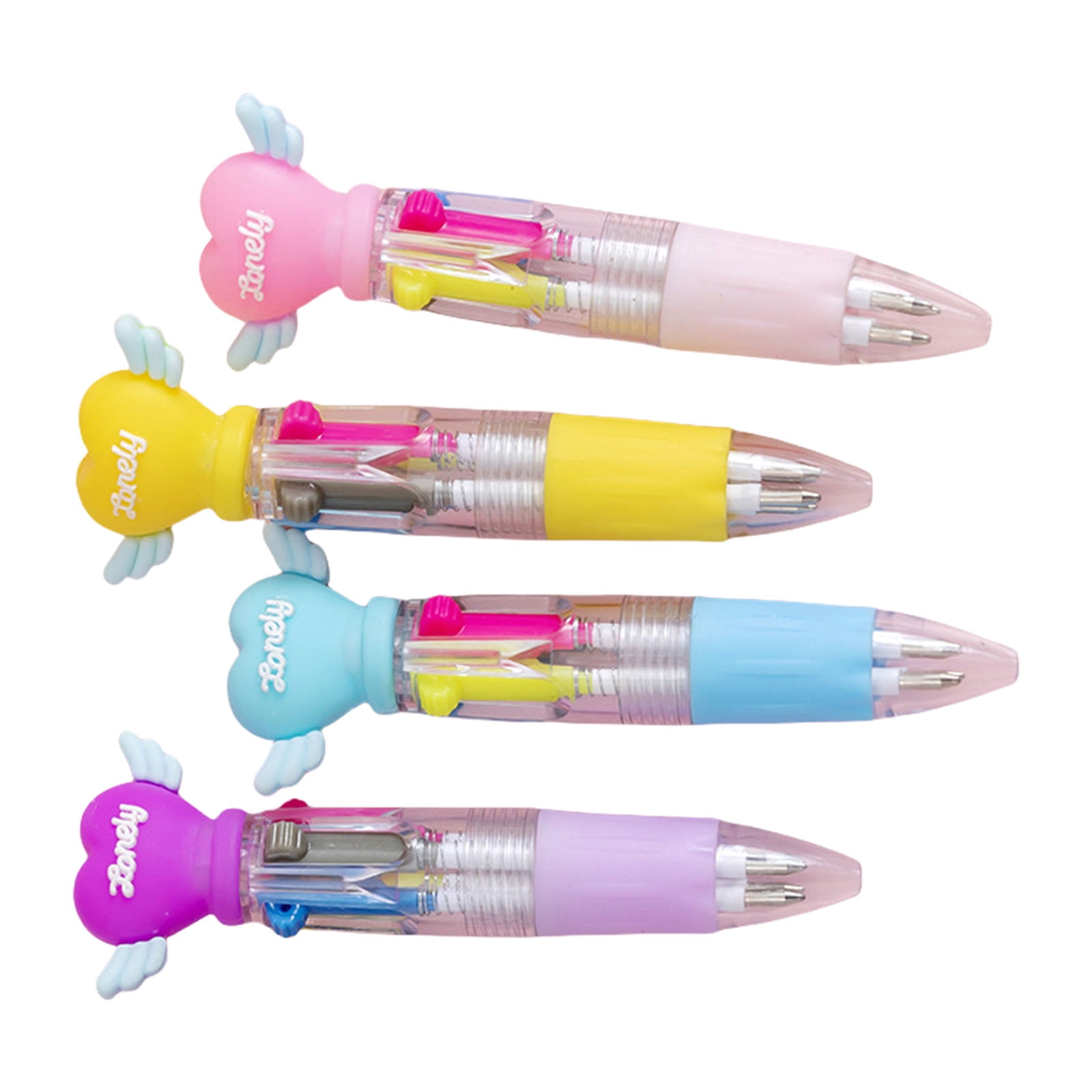 4Pcs Multicolored Ballpoint Pen 4-Color-in-1 Writing Pens Retractable ...