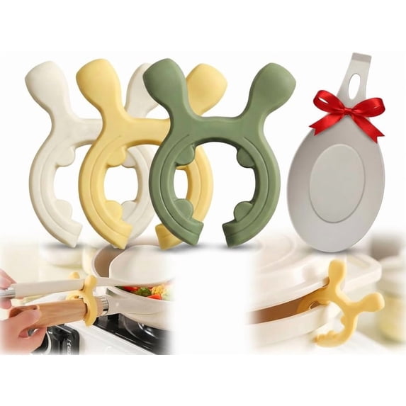 4Pcs Multifunction Silicone Pot Handle Spatula Rack Set, 2026 Non-Slip ...