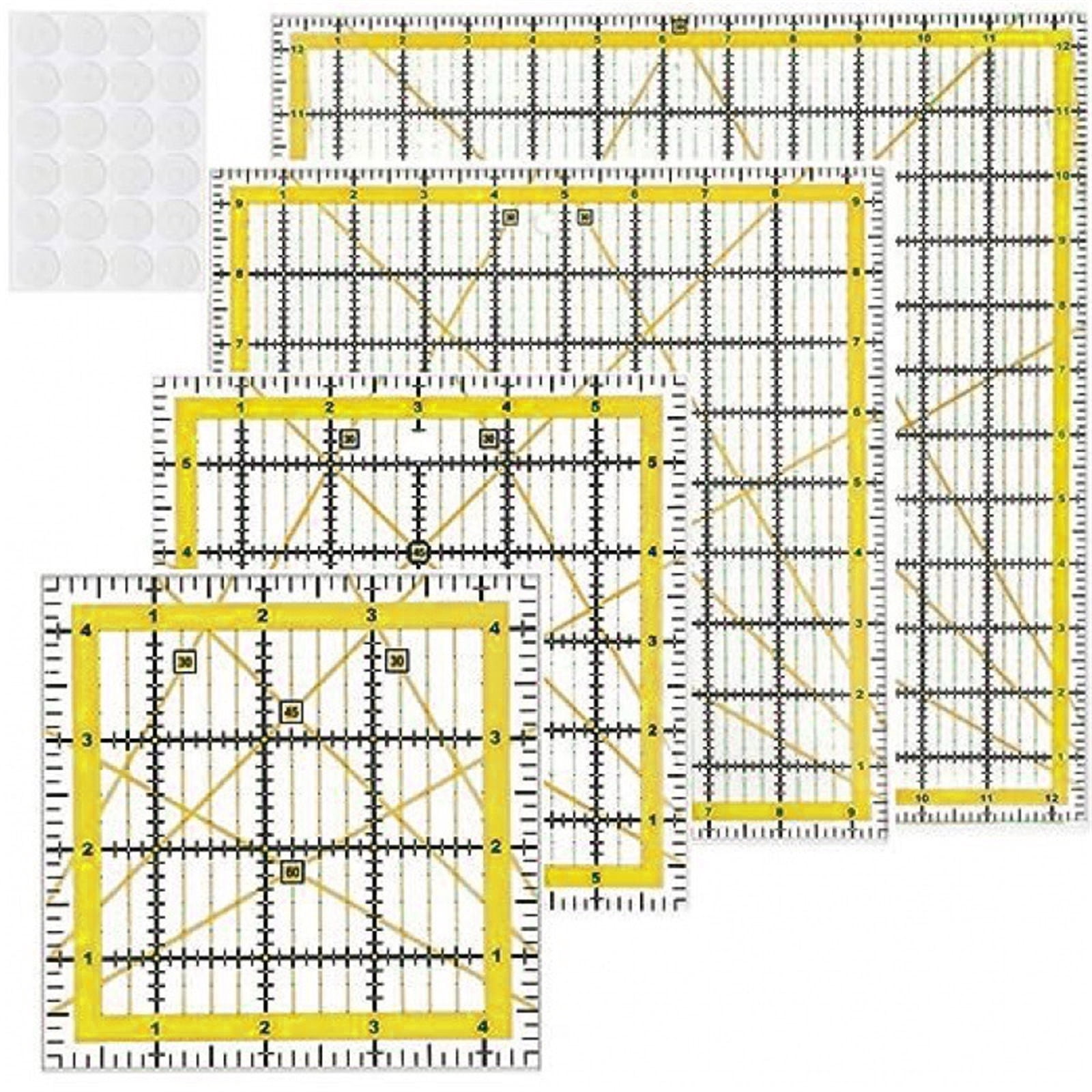 4Pcs Multifunctional Quilting Ruler Templates Clear Acrylic Sewing ...