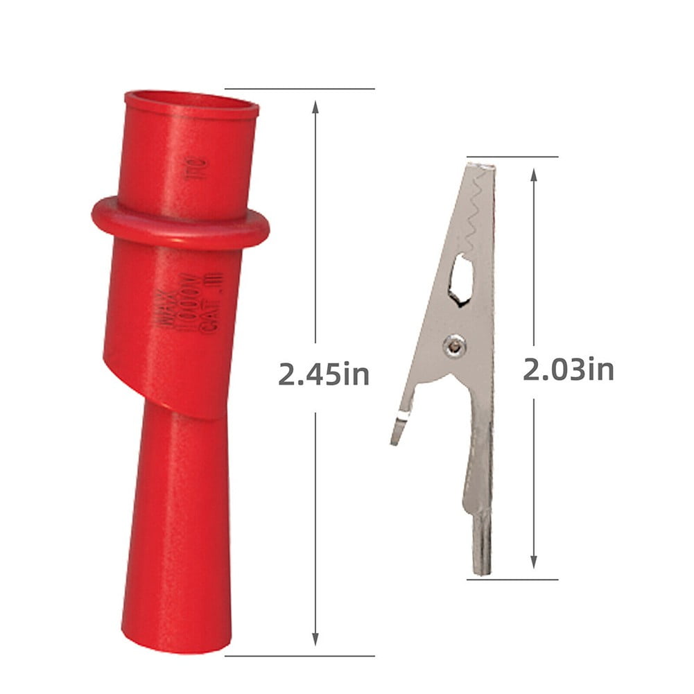 4Pcs Multimeter Push On For Alligator Clip Insulated Crocodile Clamp ...