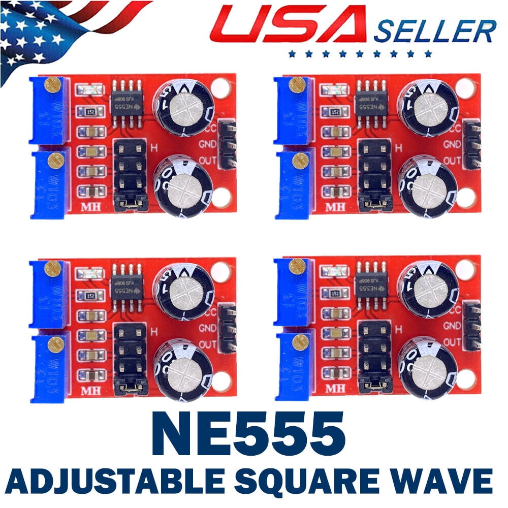 4Pcs NE555 Duty Cycle Pulse Frequency Adjustable Square Wave Generator ...