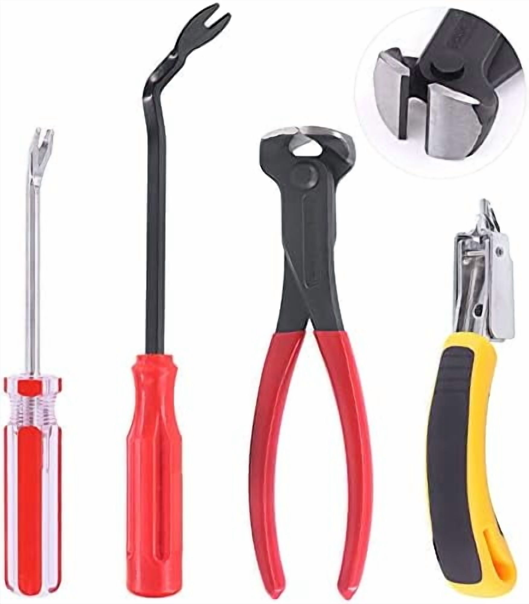 4Pcs Nail Puller and Staple Remover Tool Set, 7" End Cutting Pliers ...