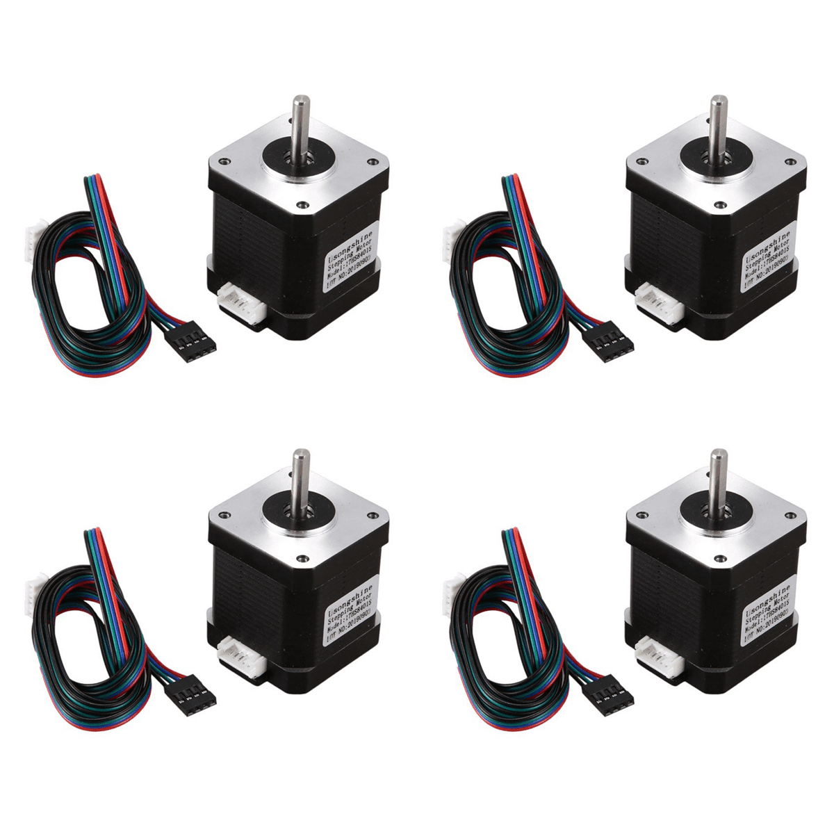 4Pcs Nema 17 Stepper Motor 48mm Nema17 Motor 42Bygh 2A 4-Lead ...