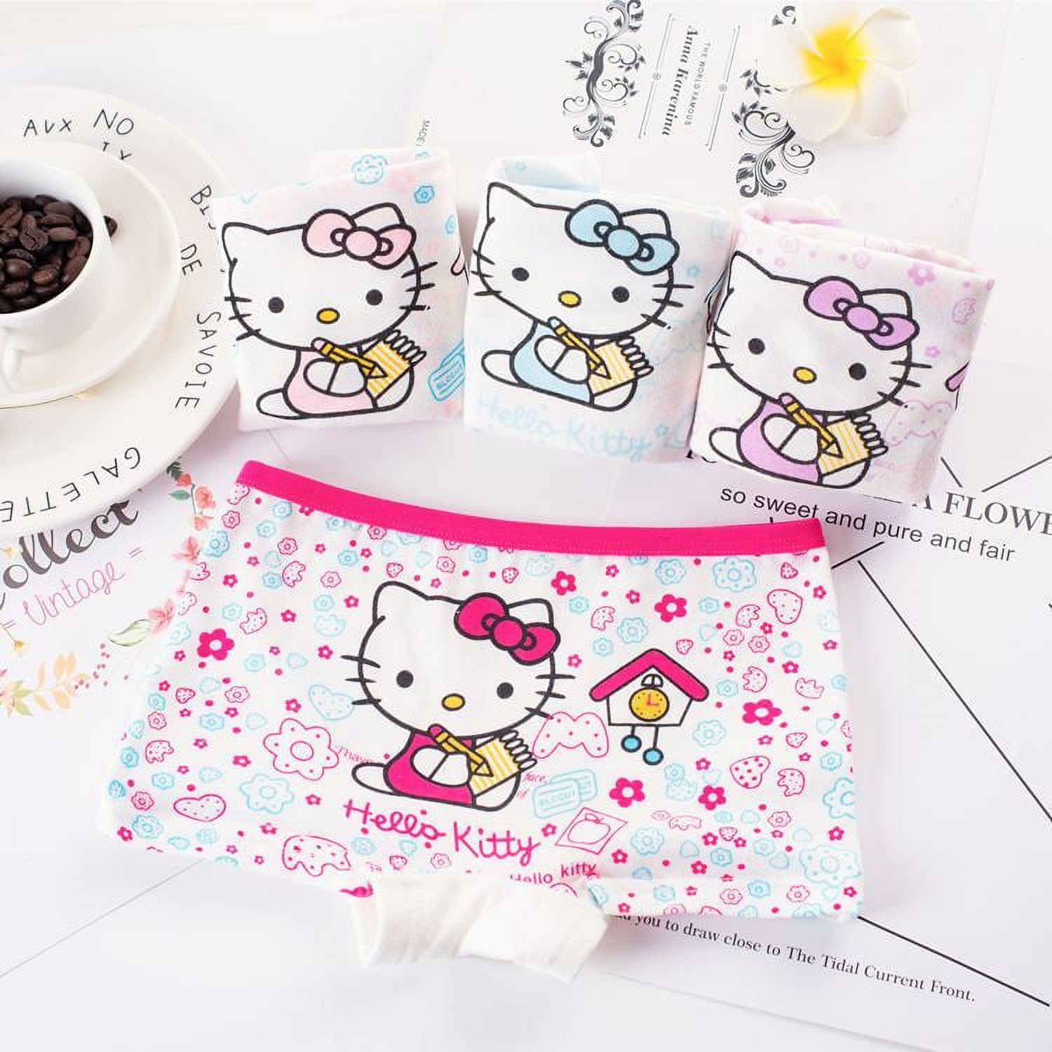 4Pcs New Hello Kitty Underpants Sanrio Panties Women's Briefs Underwear ...