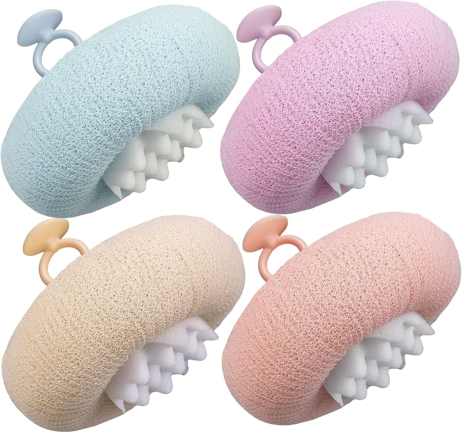 4Pcs New Upgrade 2-in-1 Sunflower Bath Ball, Ultra Soft Bath Sponge ...