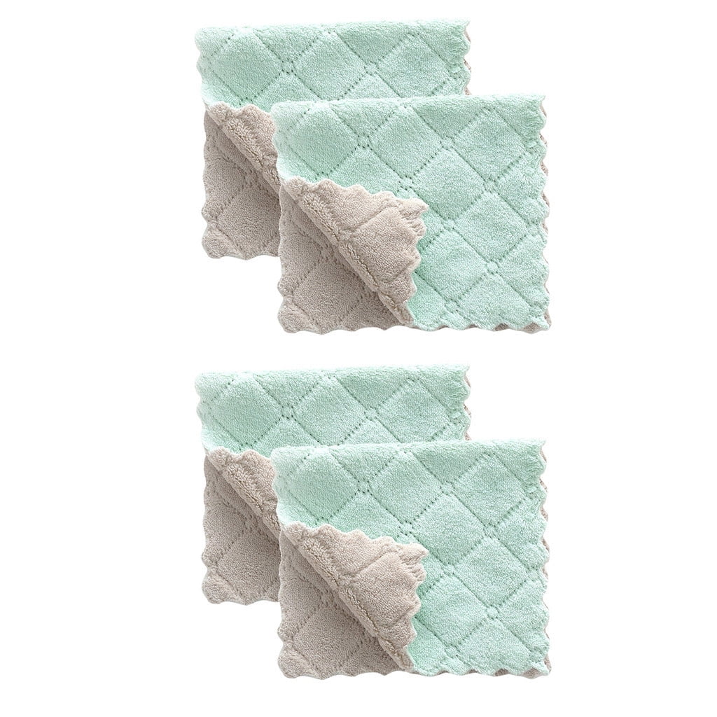 4Pcs Non Greasy Cleaning Cloth, Dishwashing Cloth, Hand Towel Dish ...