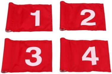 4Pcs Numbered Golf Flag with Tube Inserted, Nylon Mini Putting Green ...