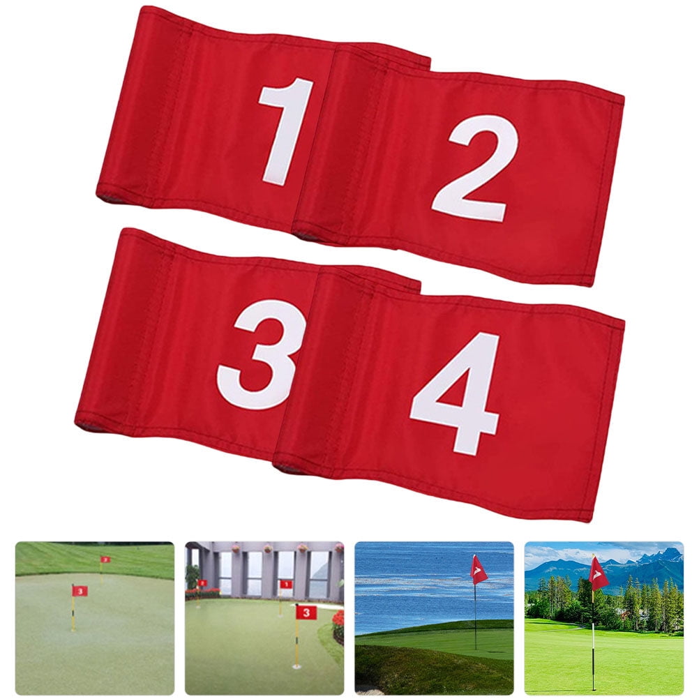 4Pcs Numbered Golf Flags for Target Practice Durable Wear Resistant ...