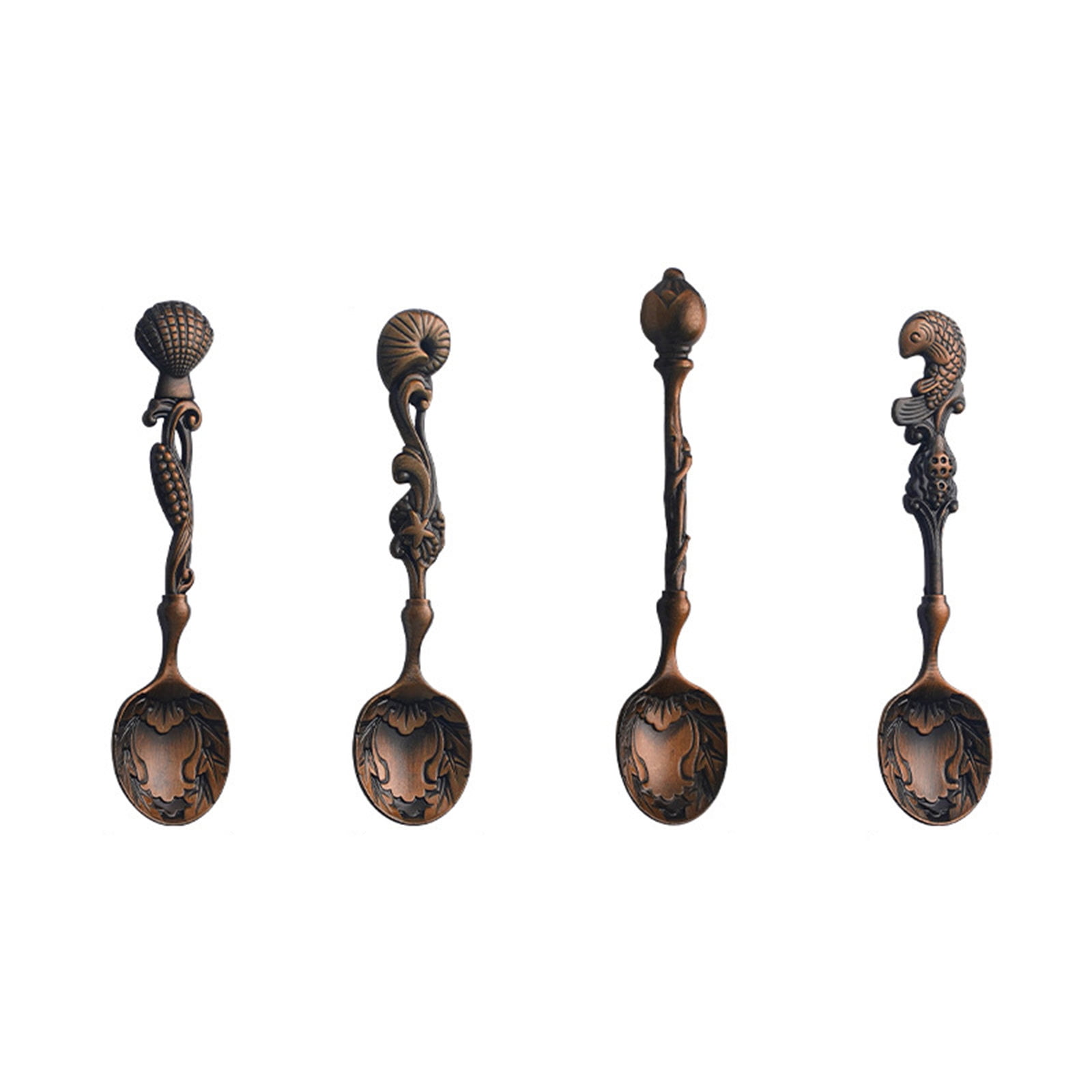 4Pcs Oceans Theme Coffee Spoon Creative Handle Stirring Spoons Antique ...