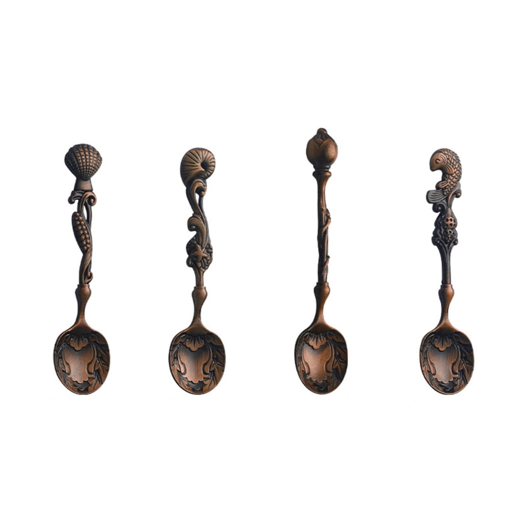 4Pcs Oceans Theme Coffee Spoon Creative Handle Stirring Spoons Antique ...