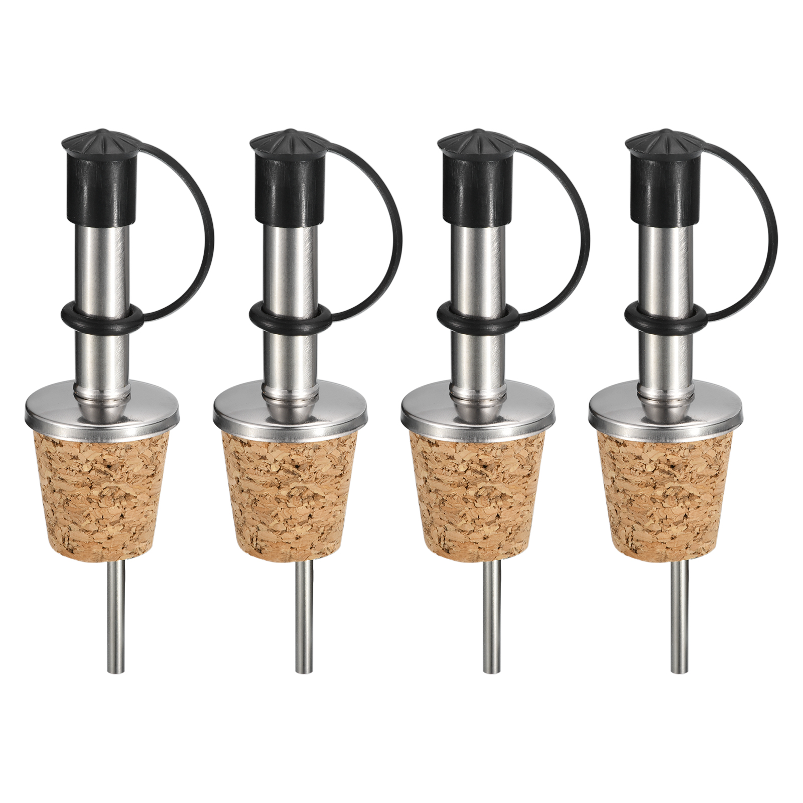 4Pcs Olive Oil Spout with Rubber Dust Caps, Cork Design Wine Bottle ...