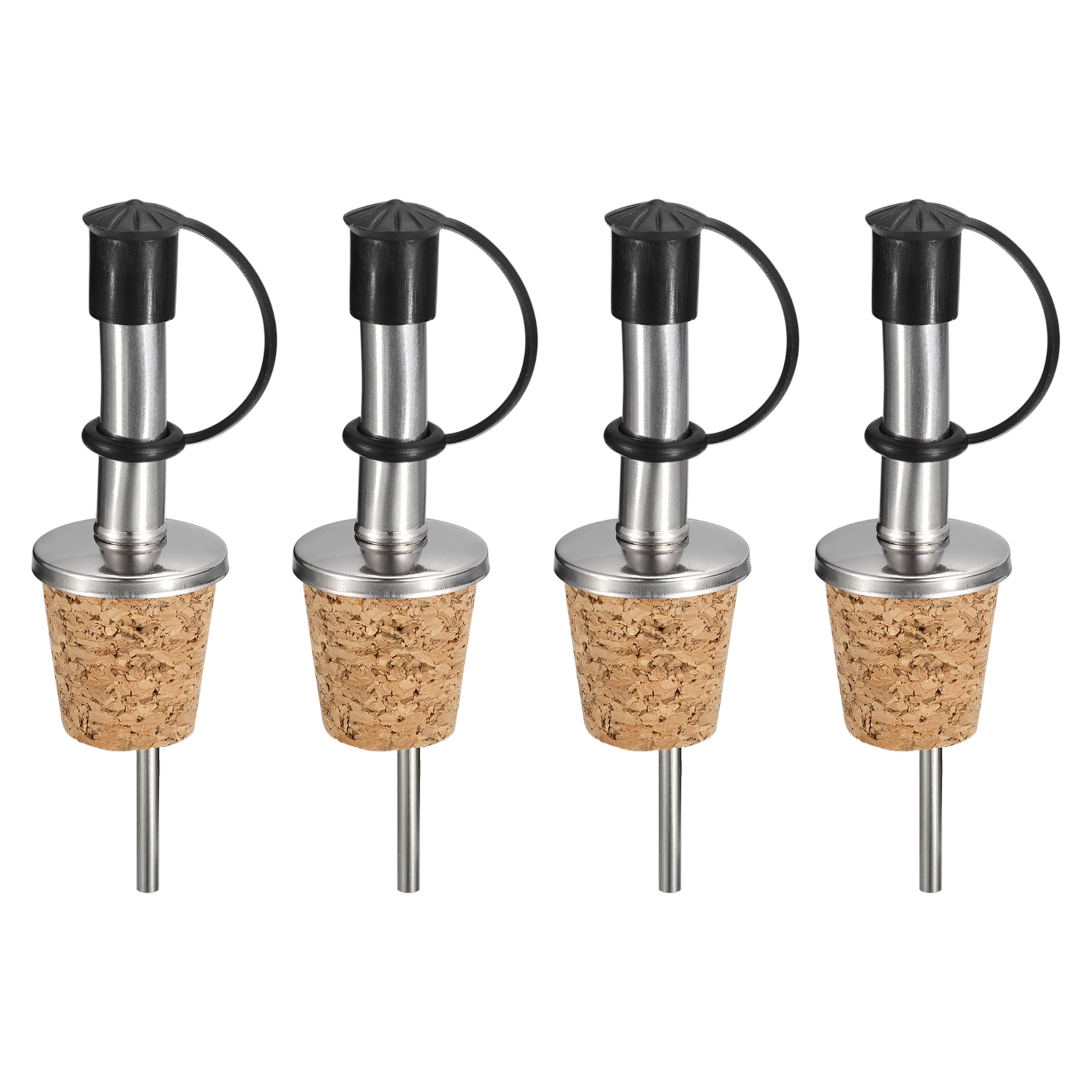 4Pcs Olive Oil Spout with Rubber Dust Caps, Cork Design Wine Bottle ...