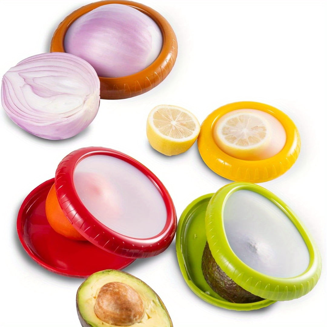 4Pcs Onion Storage Avocado Saver Holder, Silicone Fruit Storage Box ...
