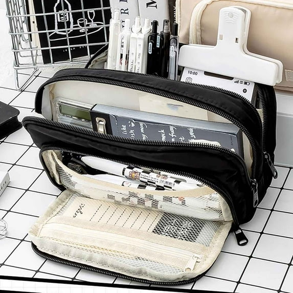 4Pcs Open Window Pen Bag Yannianjz Large Capacity Pencil Case, Open ...