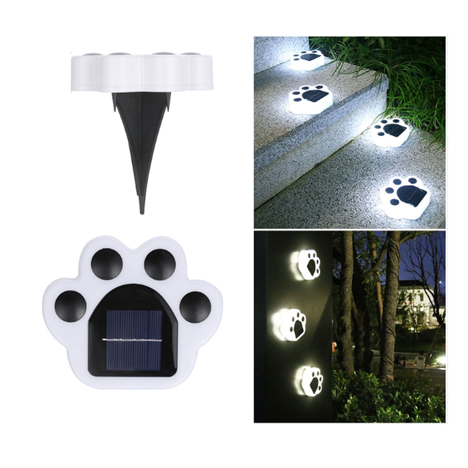 4Pcs Outdoor Solar Lawn Lights, Bear Paw Floor Mounted Lights, Solar ...