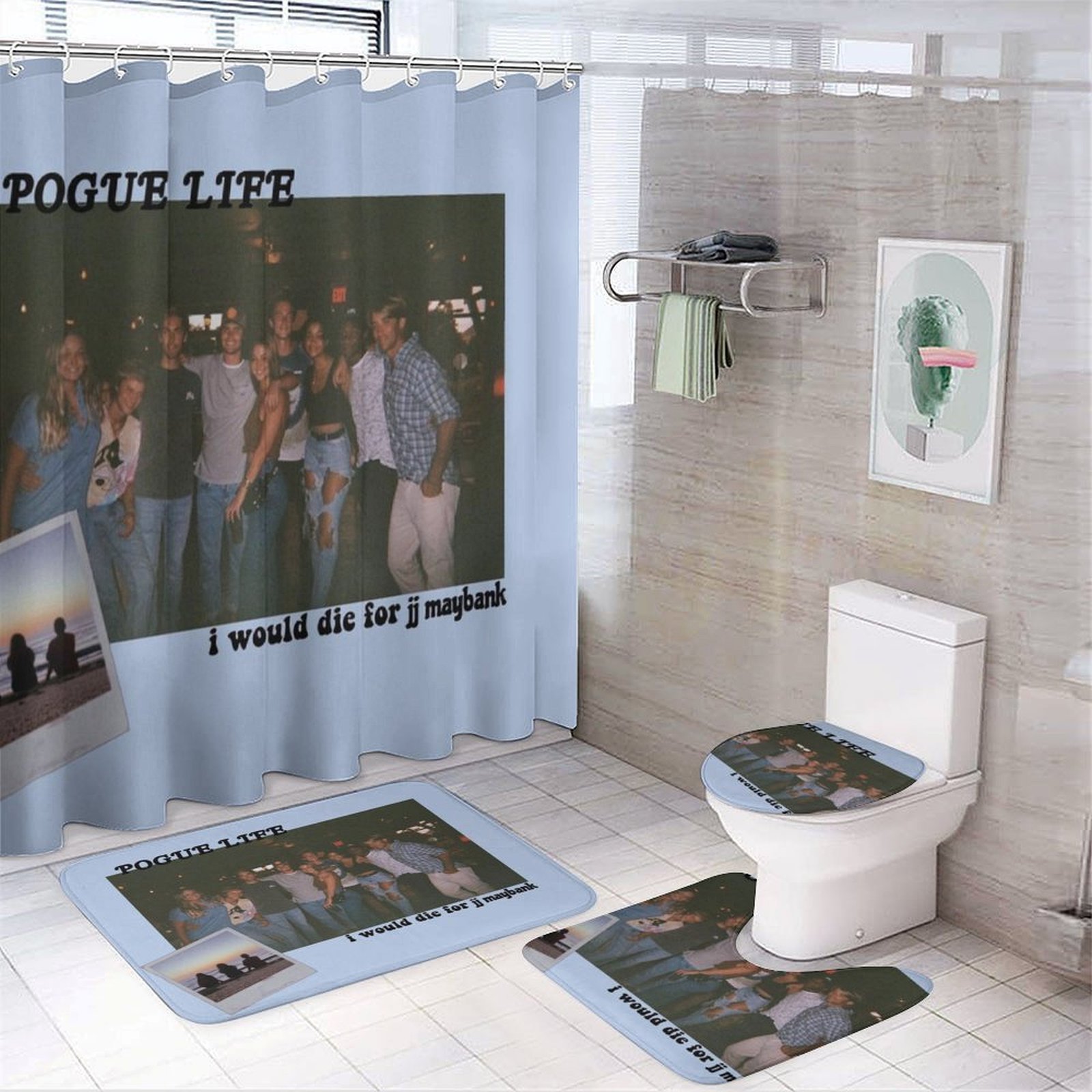 4Pcs Outer Banks JJ Maybank Shower Curtain Sets for Bathroom Cartoon ...