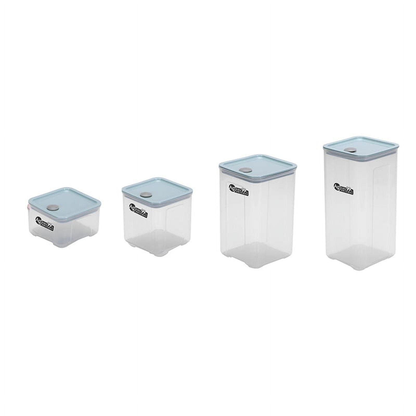 4Pcs PP Food Storage Box Plastic Clear with Pour Bottles Jars Dried ...