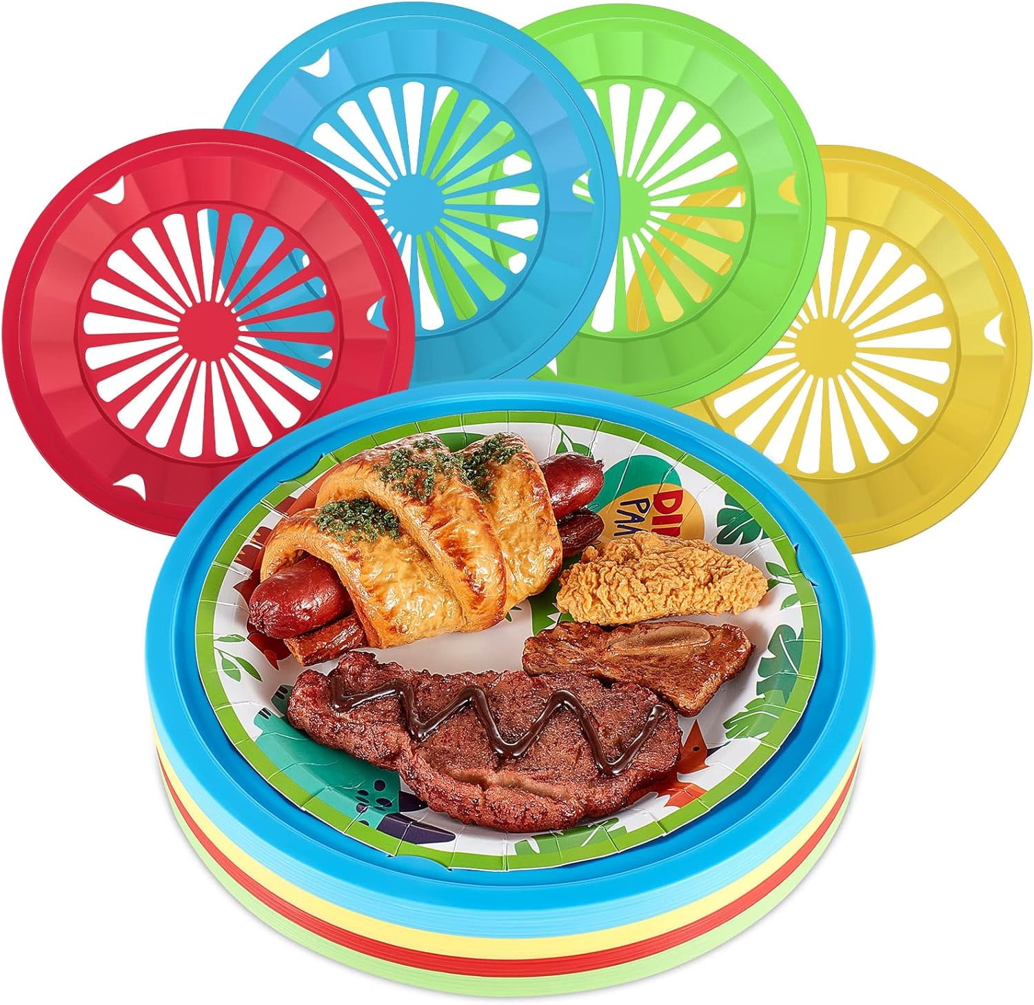 4Pcs Paper Plate Holders 10.3 Inch Reusable Plastic Paper Plate Holder ...