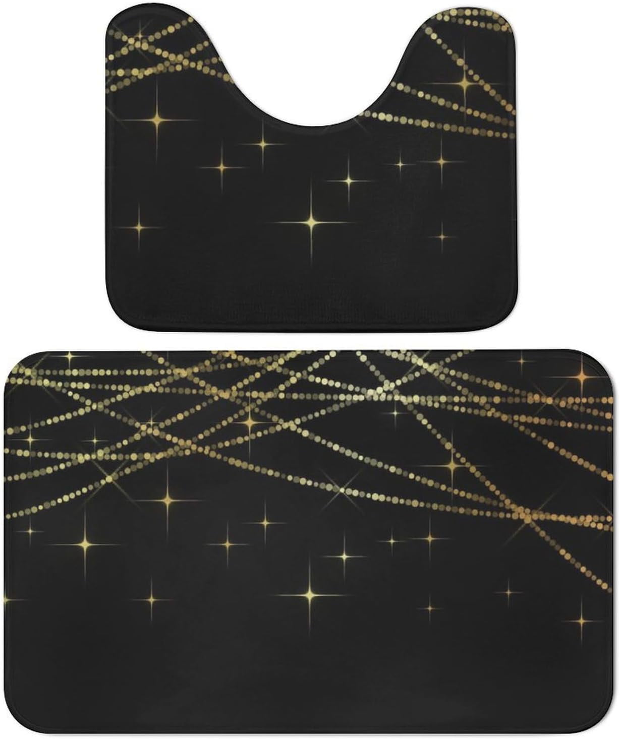 4Pcs Pink & Gold Marble Glitter Shower Curtain Sets, Bathroom Set Decor ...