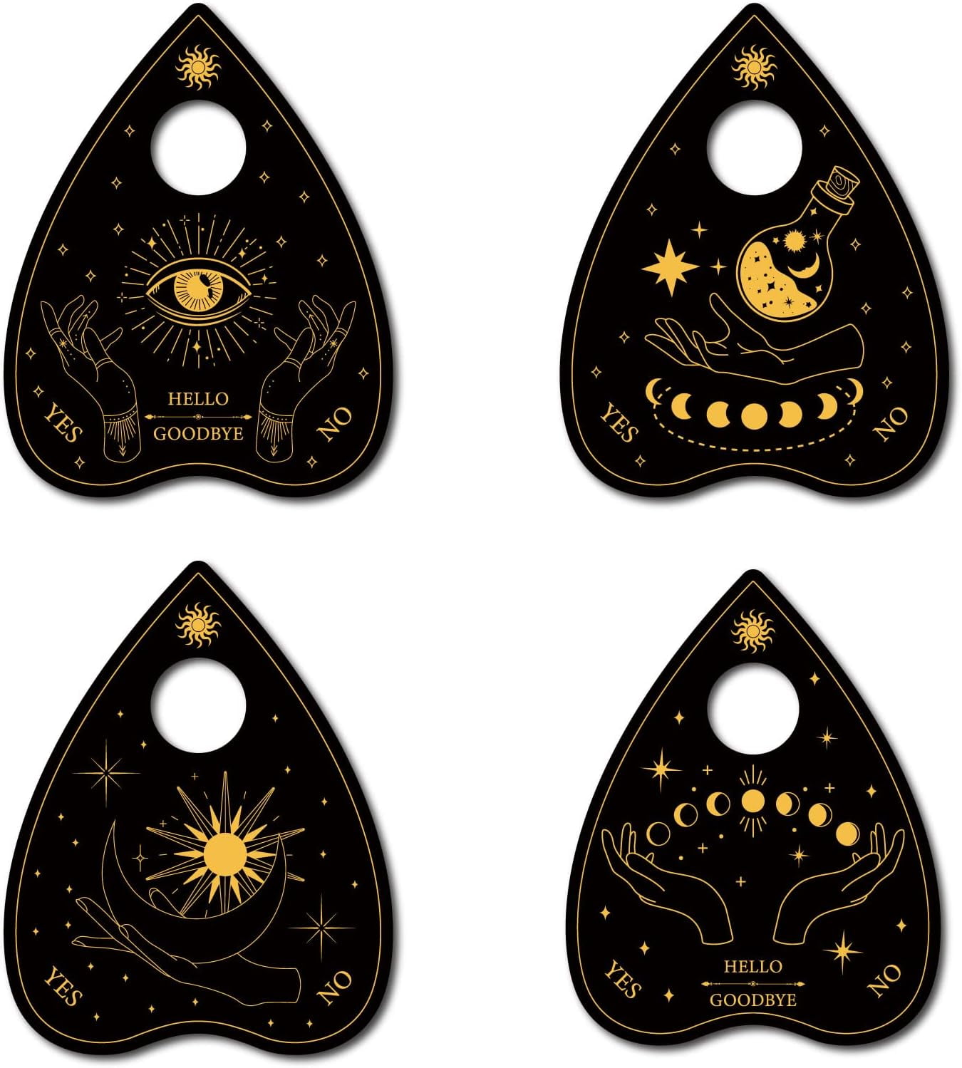 4Pcs Planchette Spirit Board Wooden Crystal Holder Mini Crystal Sphere ...