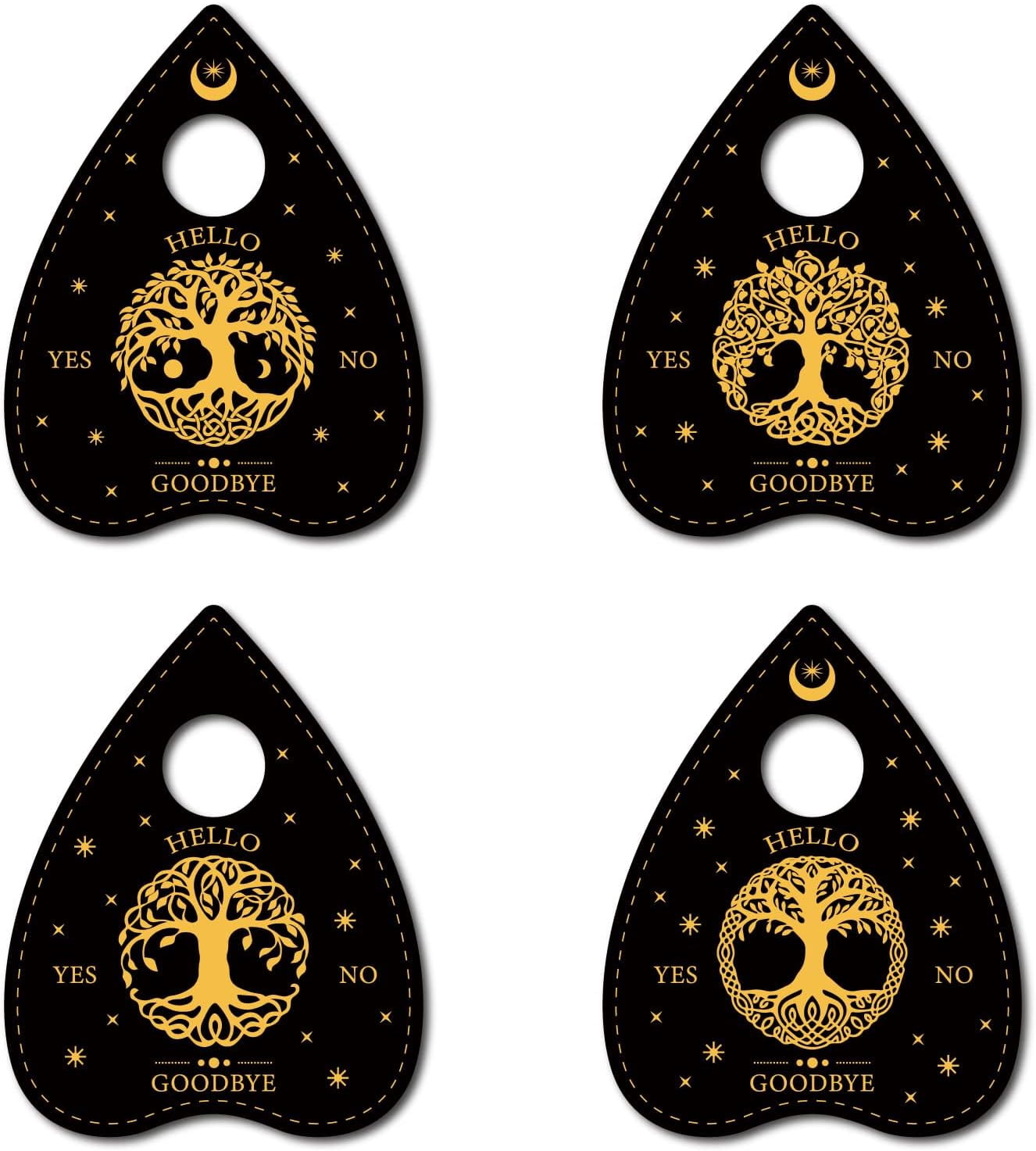 4Pcs Planchette Spirit Board Wooden Crystal Holder Mini Crystal Sphere ...