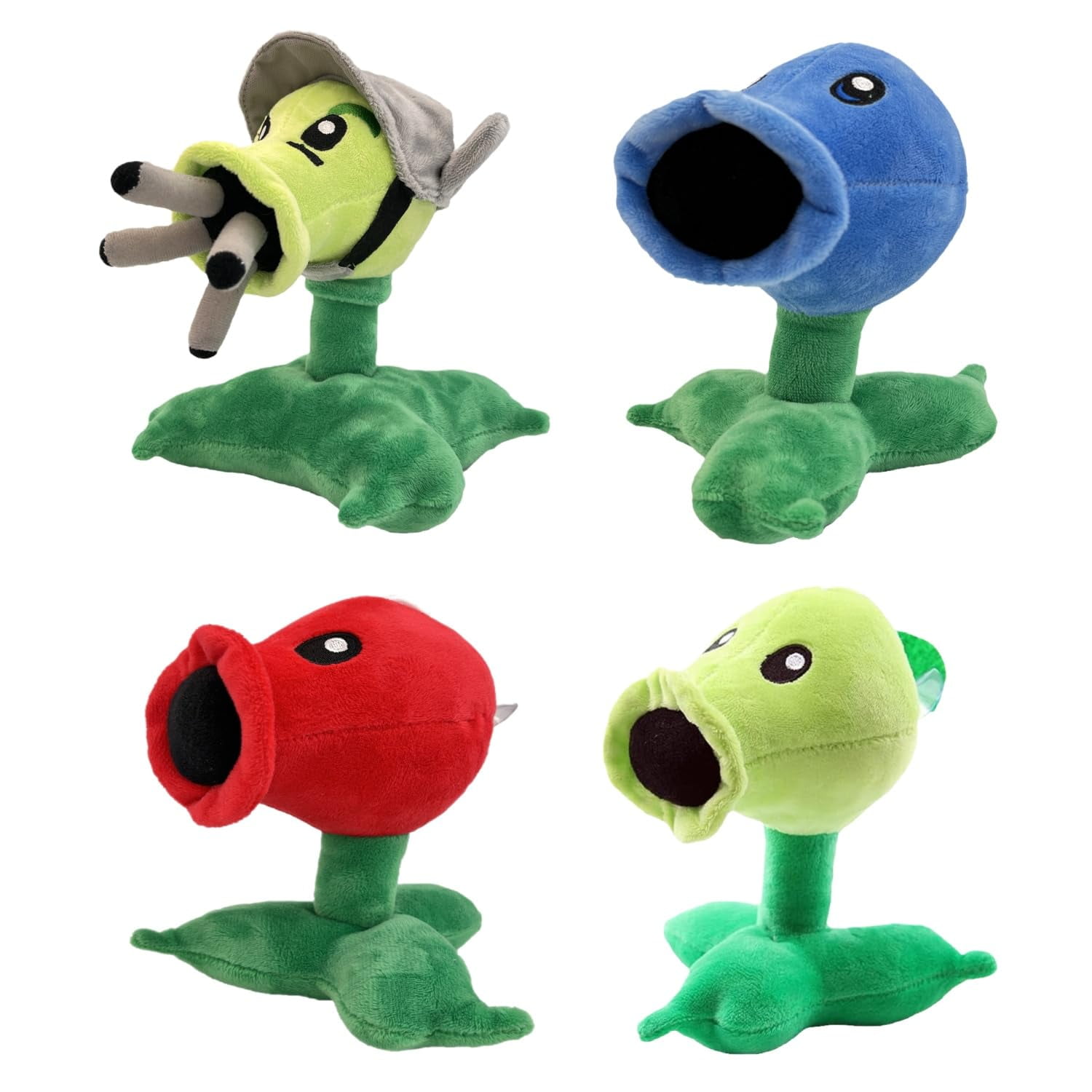 4Pcs Plants vs Zombies Plush Toys Peashooter Soft Figure Doll, Plants ...