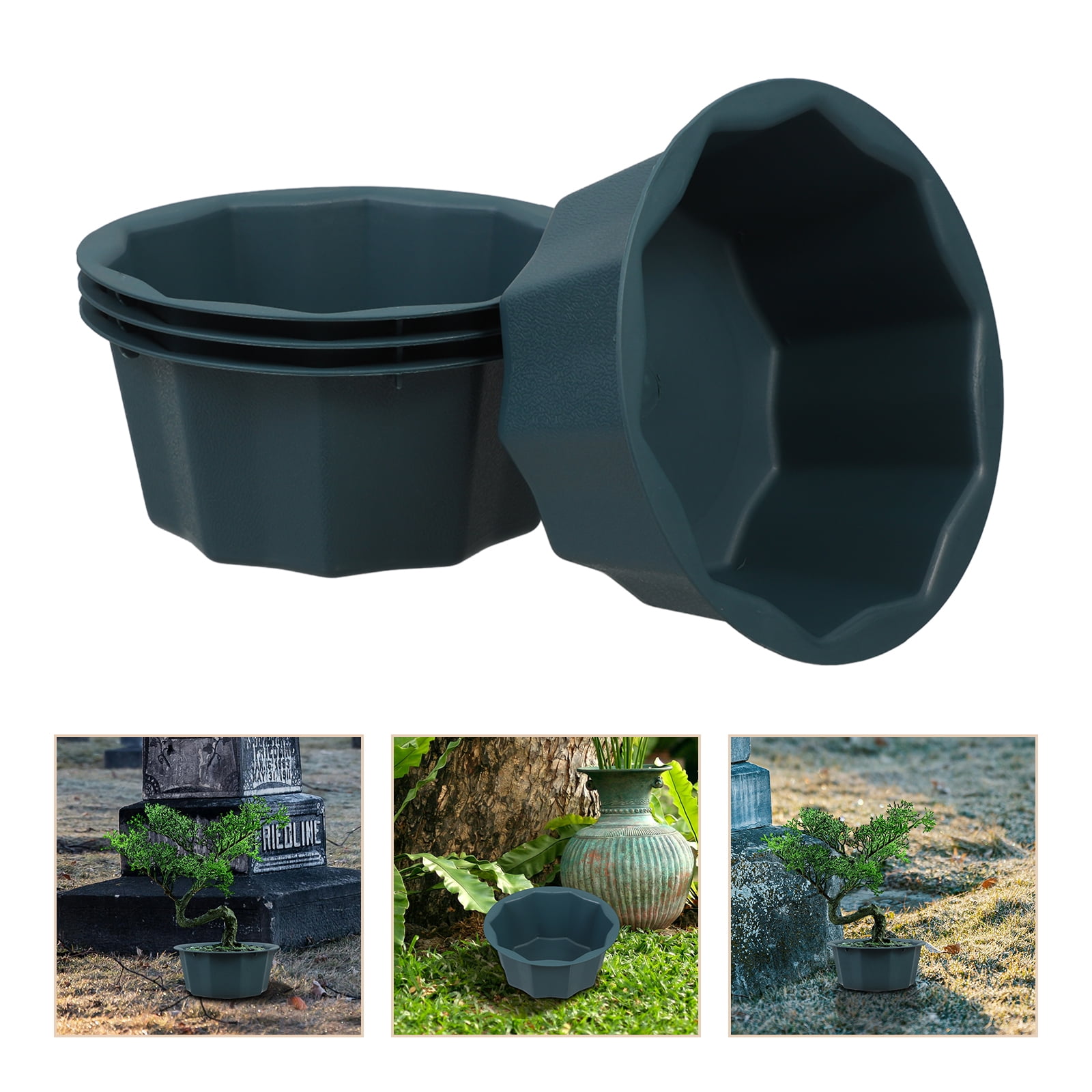 4Pcs Plastic Garden Pots for Succulents Cacti Decorative Plants Pots ...