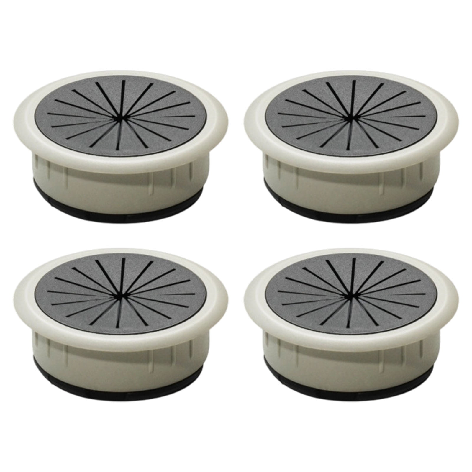 4Pcs Plastic Wire Hole Cover Outlet Port Table Computer PC Desk Round ...
