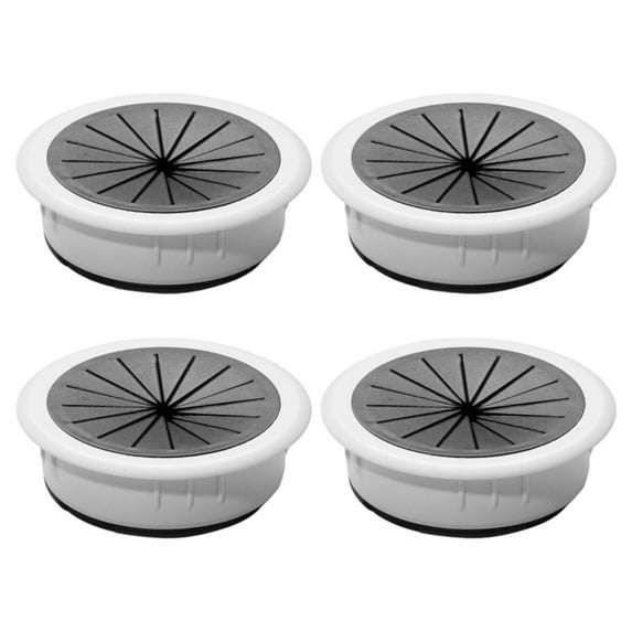 4Pcs Plastic Wire Hole Cover Outlet Port Table Computer PC Desk Round ...