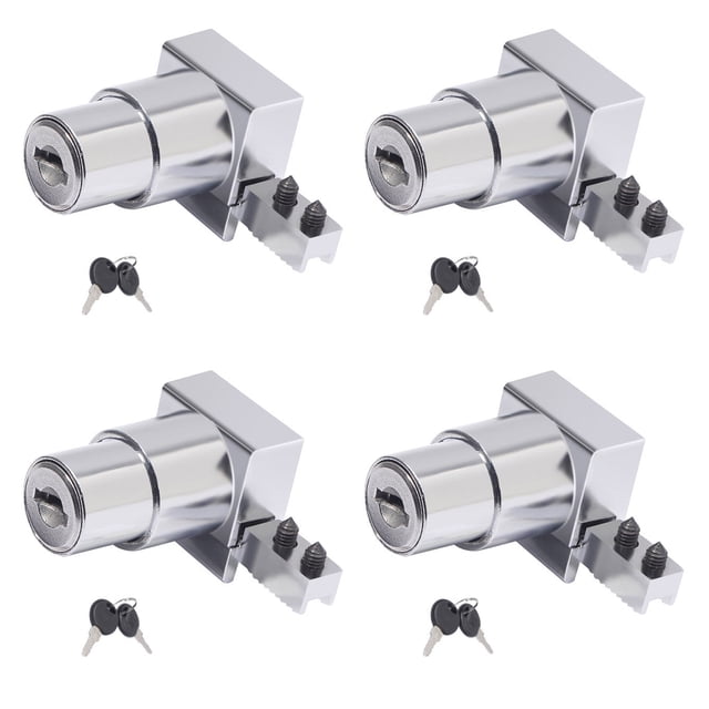 4Pcs Plunger Push Lock with Key for Sliding Glass Door, Showcase Lock ...