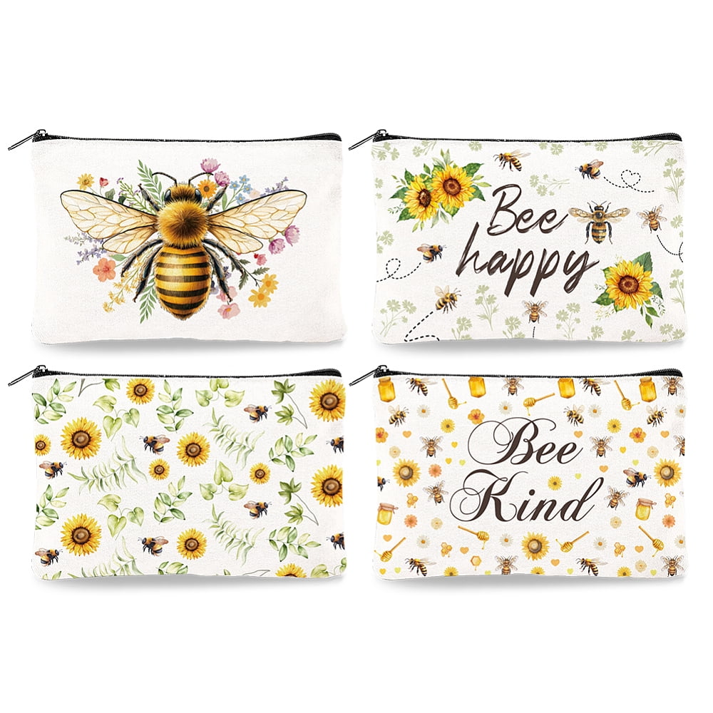 4Pcs Polycotton Shoulder Bags Rectangle Bees 150x230mm 4pcs/set ...