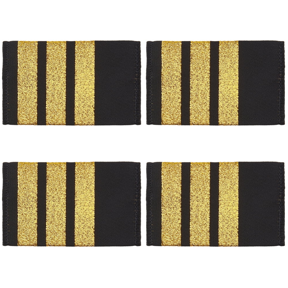 4Pcs Polyester Captain Epaulettes Rectangle Gold 80x50x2.5mm DIY ...