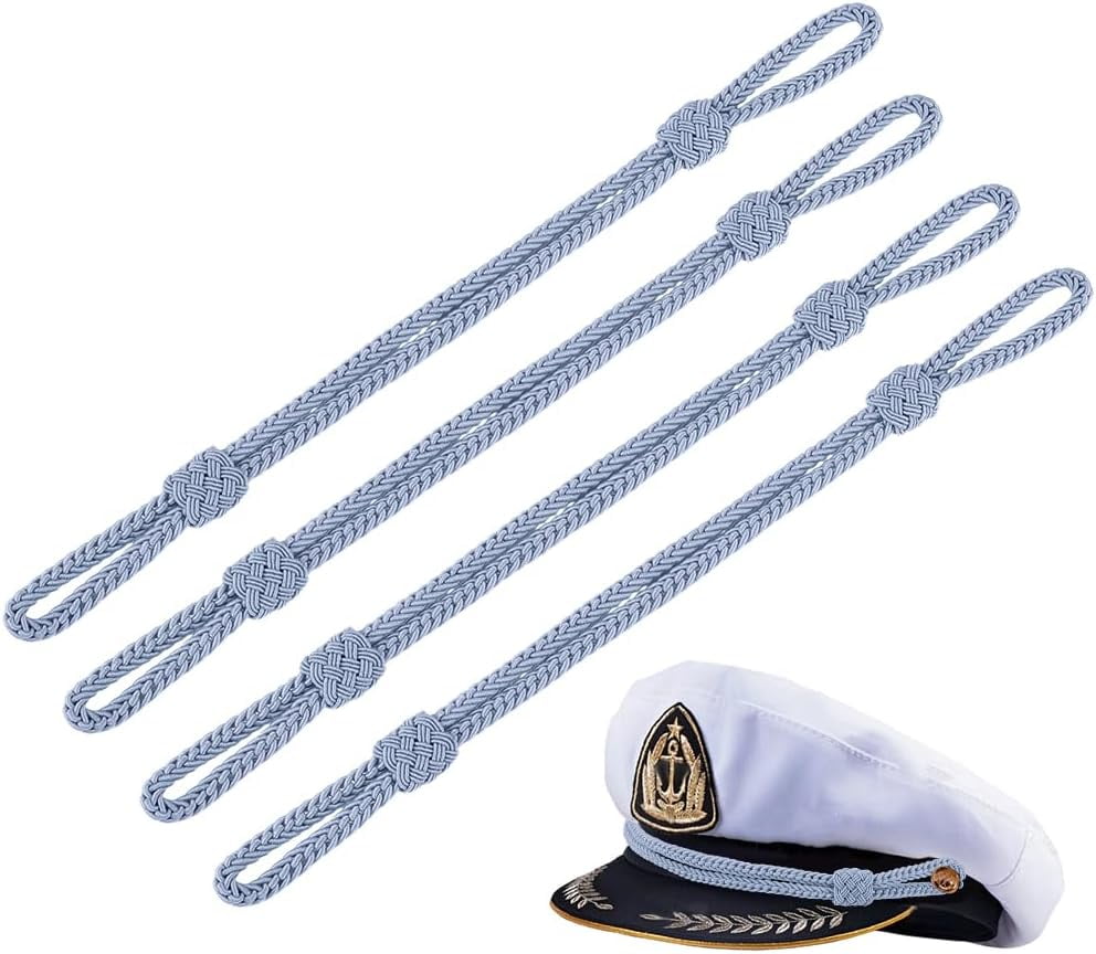 4Pcs Polyester Hat Band Captain Hat Straps Visor Cap Cord for Military ...
