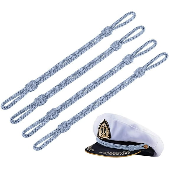 4Pcs Polyester Hat Band Captain Hat Straps Visor Cap Cord for Military ...