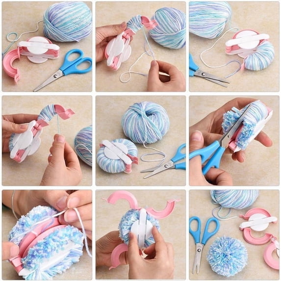 4Pcs Pom Pom Maker for Yarn, Pompom Maker for Yarn, 4 Sizes Pompom ...