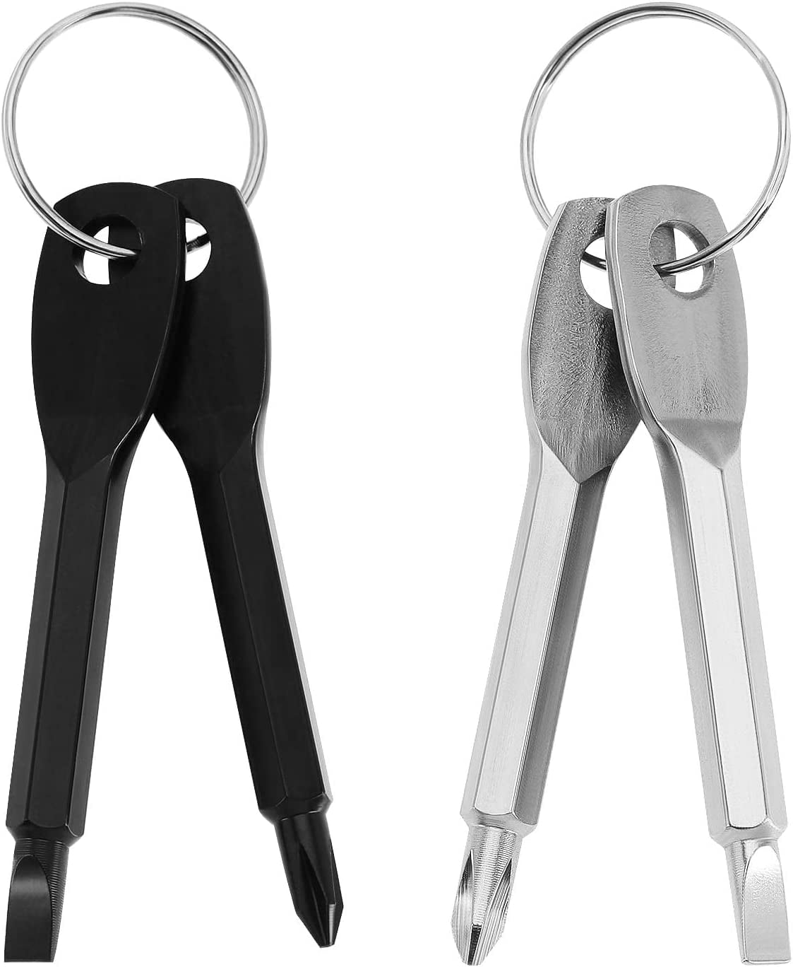 4 Piece Portable Keychain Screwdriver Stainless Steel Multifunction Key ...