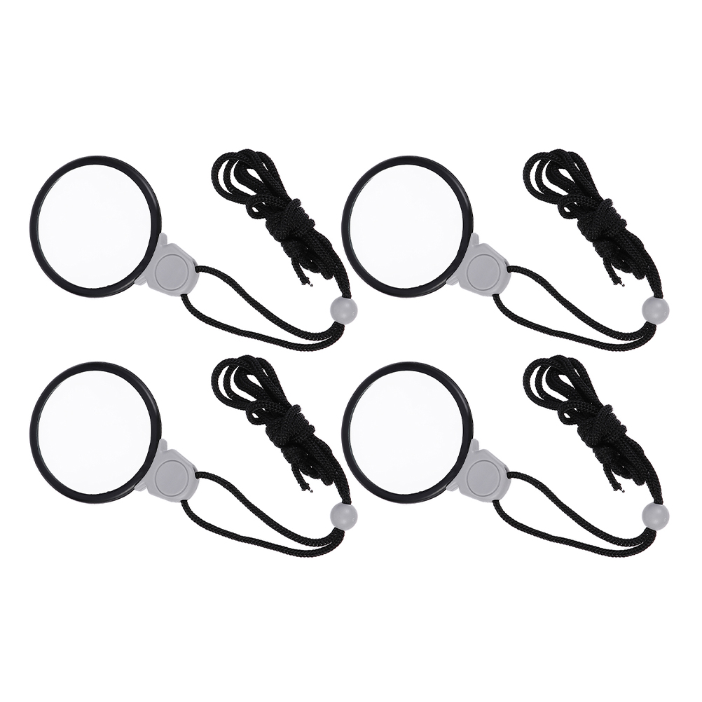 4Pcs Portable Magnifer Necklace Hanging Magnifying Glass for Newspaper ...