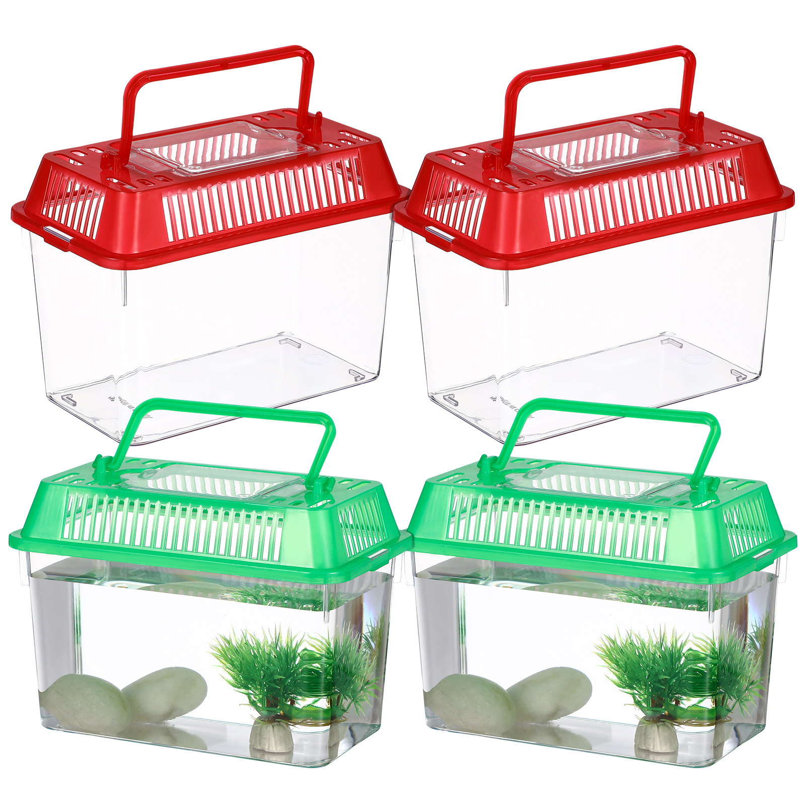 4Pcs Portable Turtle Feeding Box Home Goldfish Turtle Living Boxes ...
