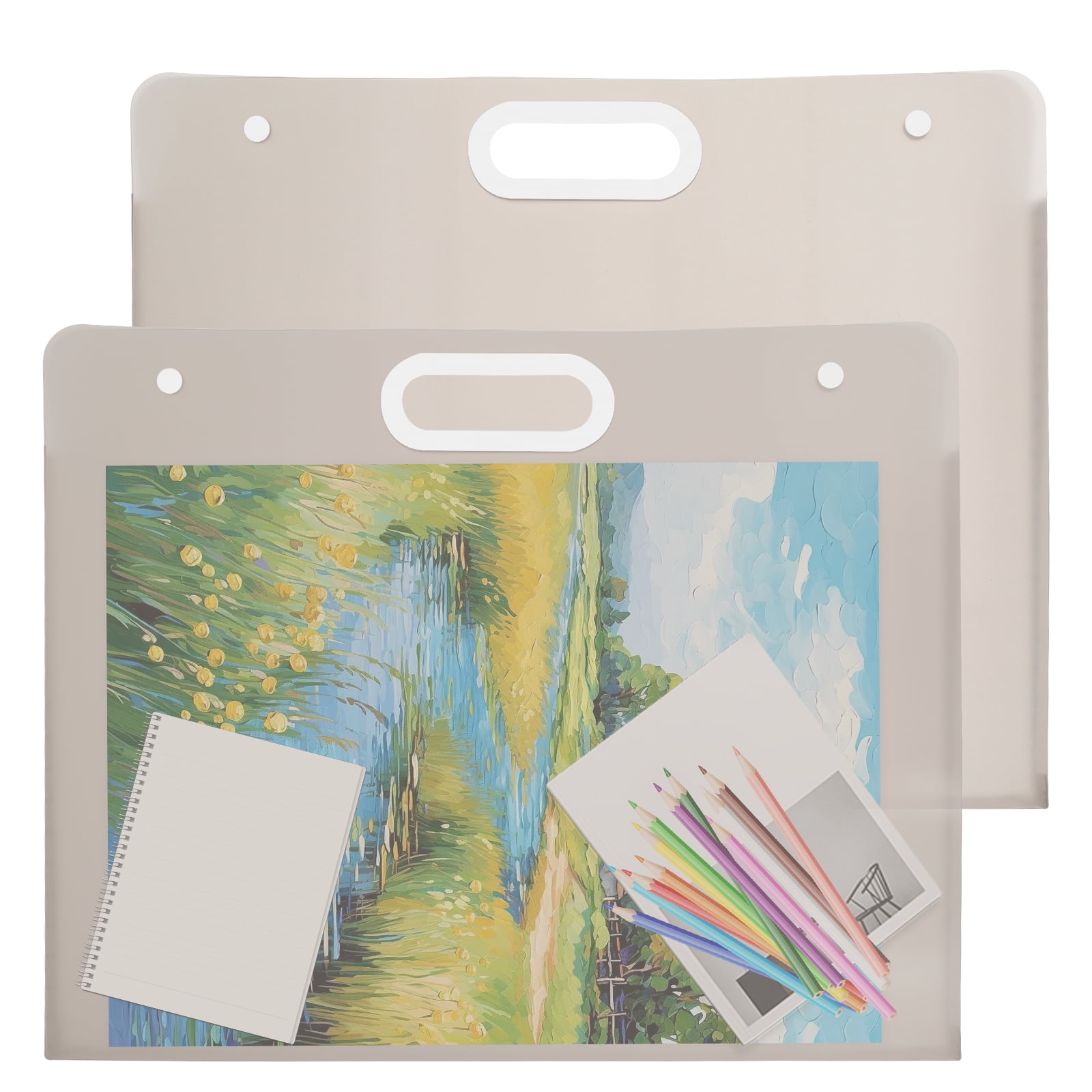 4Pcs Portfolio Folder for Artwork Reusable Plastic Art Portfolio Folder ...