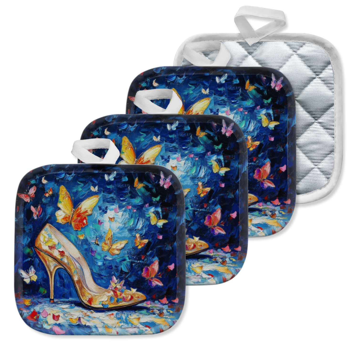 4Pcs Pot Holder for Kitchen, Magical Butterfly - Encircled Heel ...