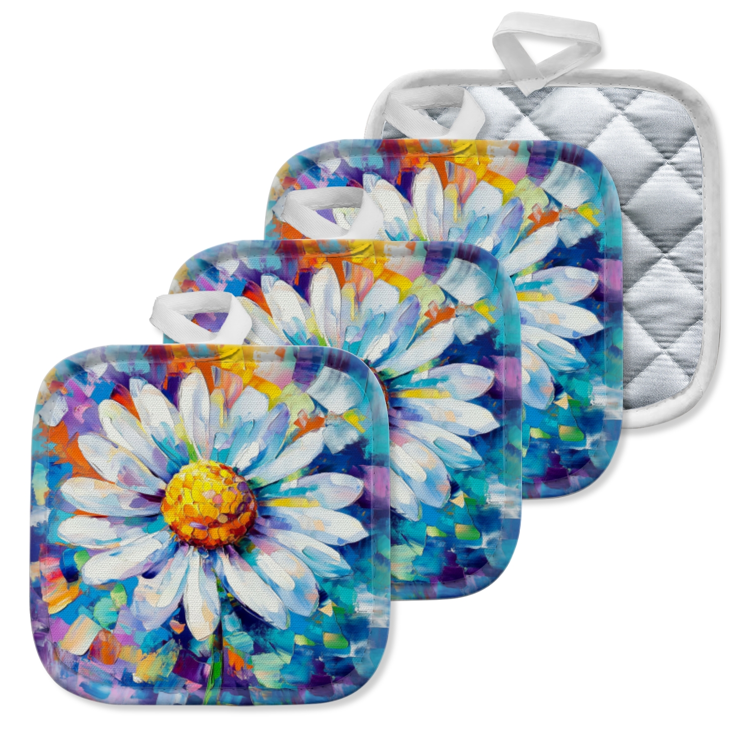 4Pcs Pot Holder for Kitchen, Striking Expressive - Style Daisy ...